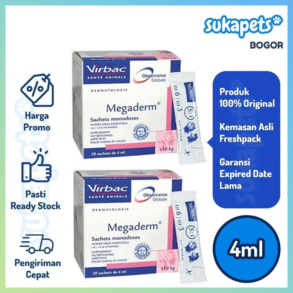 Jual Virbac Megaderm Vitamin Untuk Kucing & Anjing Sachet 4ml | Shopee ...