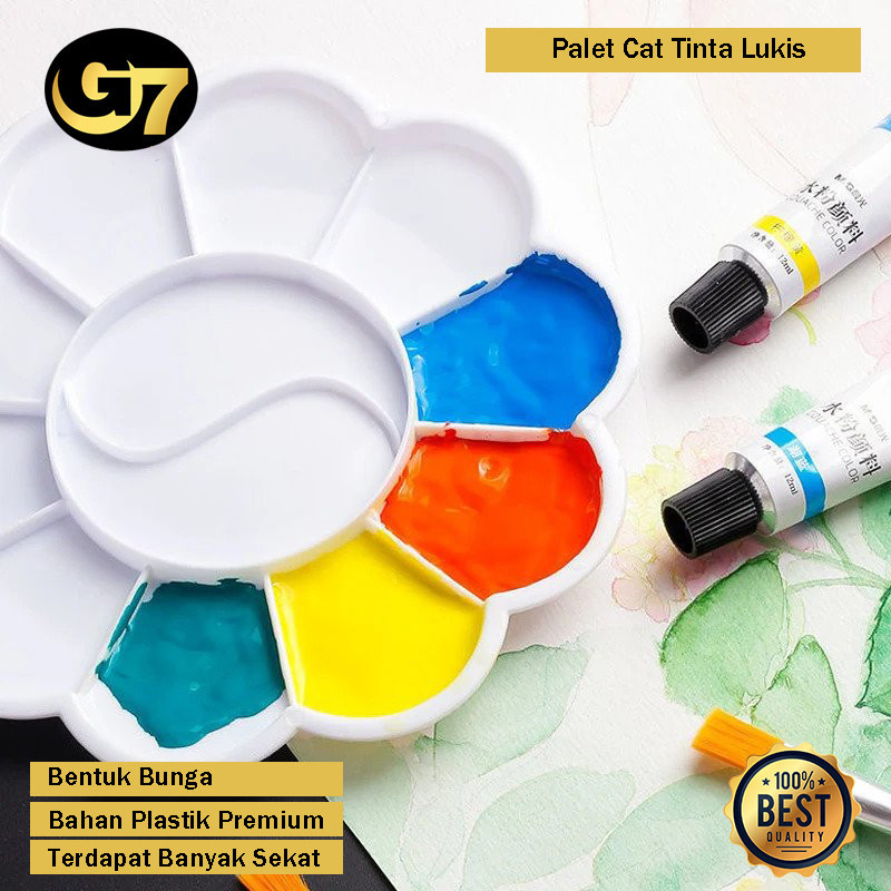 Jual Palet Cat Lukis Plastik Motif Bunga Piring Wadah Tempat Cat Air ...