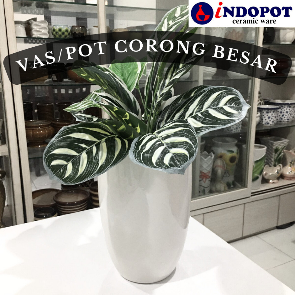 Jual INDOVAS- Vas Pot Bunga Keramik Model Corong Tanggung Besar untuk ...