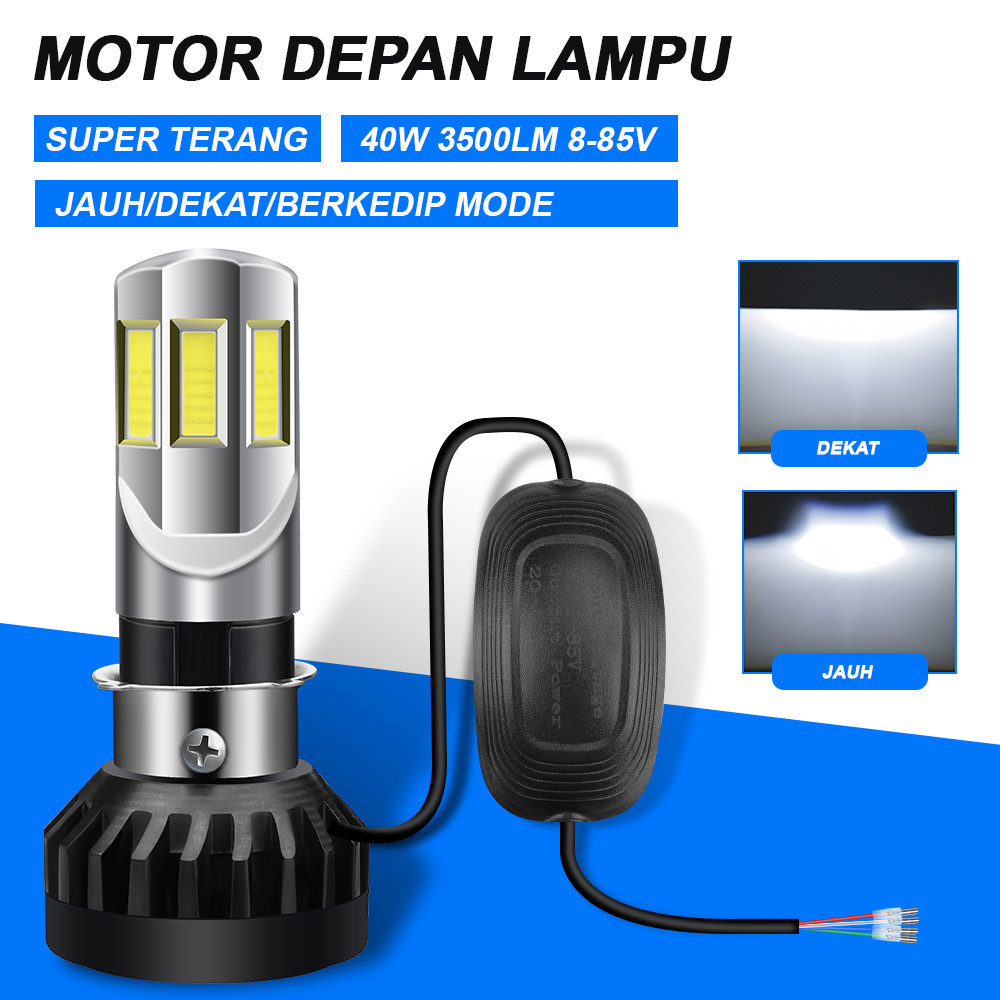 Jual Lampu Led H4 H6 6 SISI AC/DC KIPAS BOHLAM DOP LAMPU DEPAN UTAMA LED 6 TITIK MATA 6 SISI H4 ...