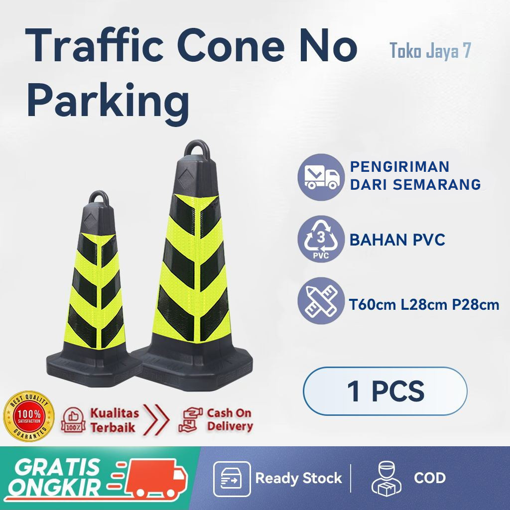Jual TRAFFIC CONE KERUCUT LALU LINTAS NO PARKING PVC ANTI PECAH 60 CM MURAH | Shopee Indonesia