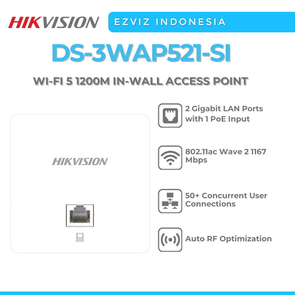 Jual HIKVISION DS-3WAP521-SI WIFI 5 1200M IN-WALL ACCESS POINT WI-FI ...