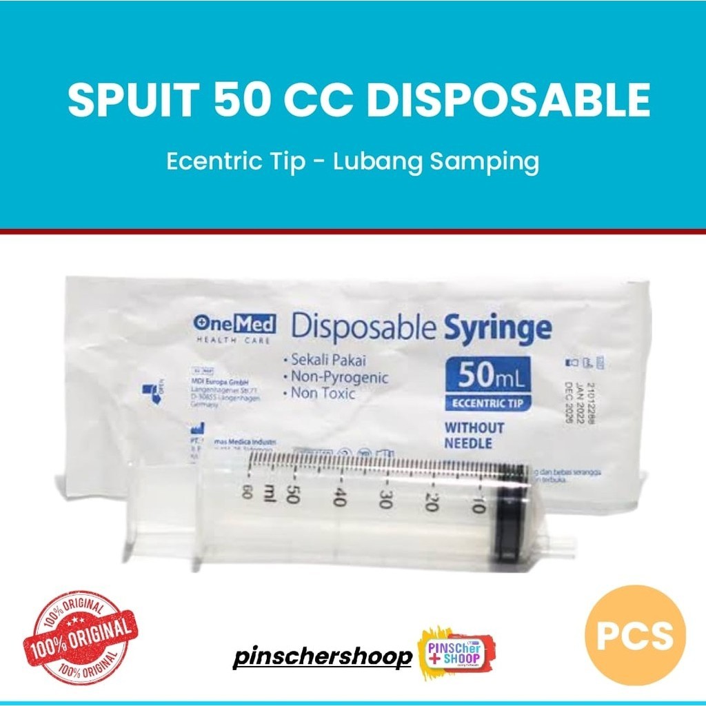 Jual Syringe 50 Ml EC Ecentric Tip Disposable Spuit 50 cc Lubang ...