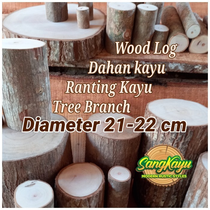 Jual Kayu log kayu diameter 21-22 cm bahan meja samping dekorasi ...