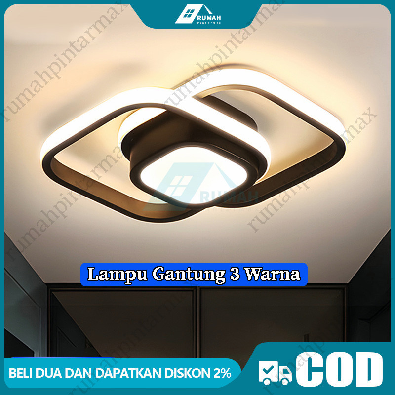 Jual Lampu Siling Modern LED 3 Color Lampu Syiling Ruang Tamu Lampu ...