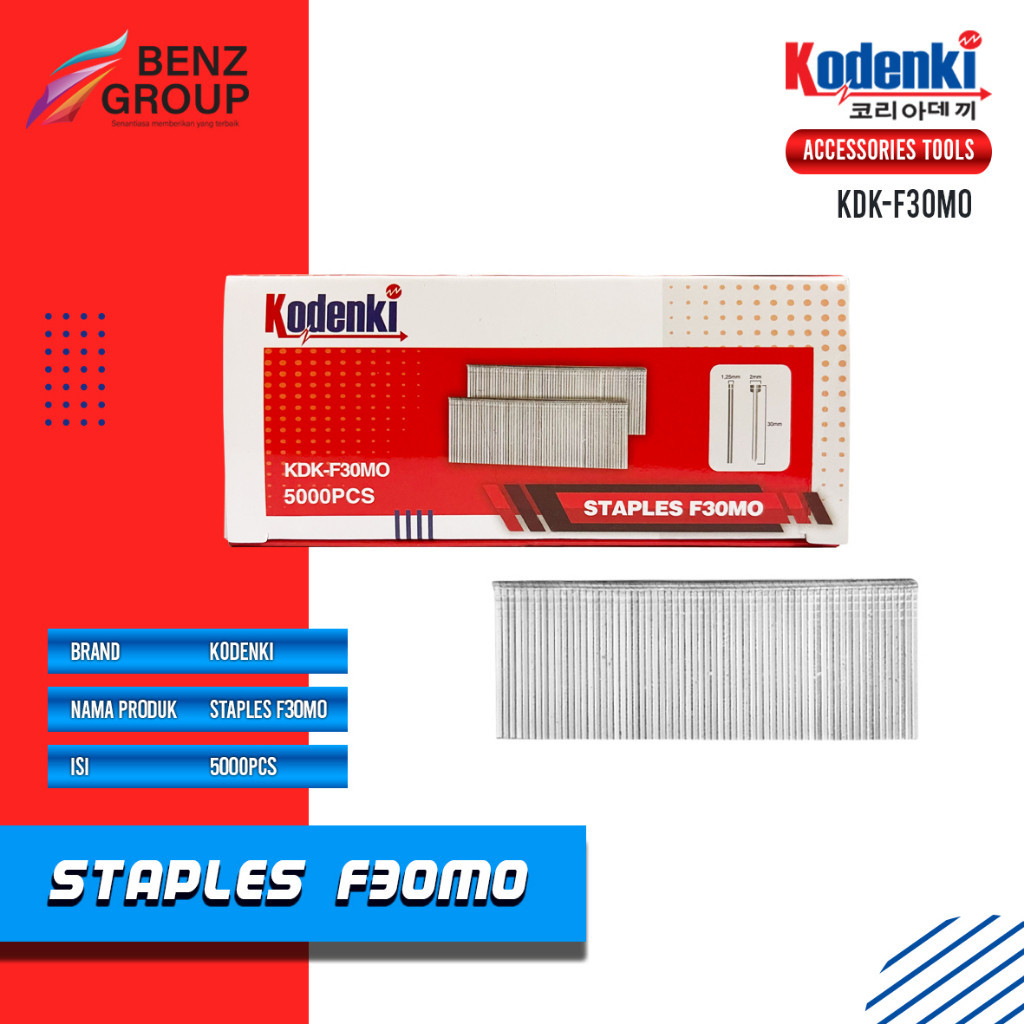 Jual Kodenki Isi Staples Air Nailer F30MO Refill Paku Tembak Angin Stapler Gun Angin - Isi mesin ...