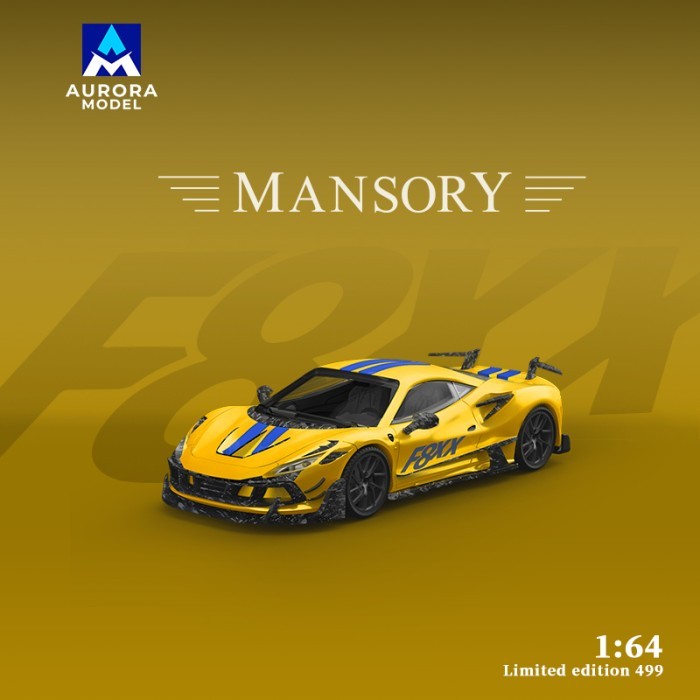 Jual Aurora Model 1:64 Mansory Modified Ferrari F8XX Yellow Carbon ...