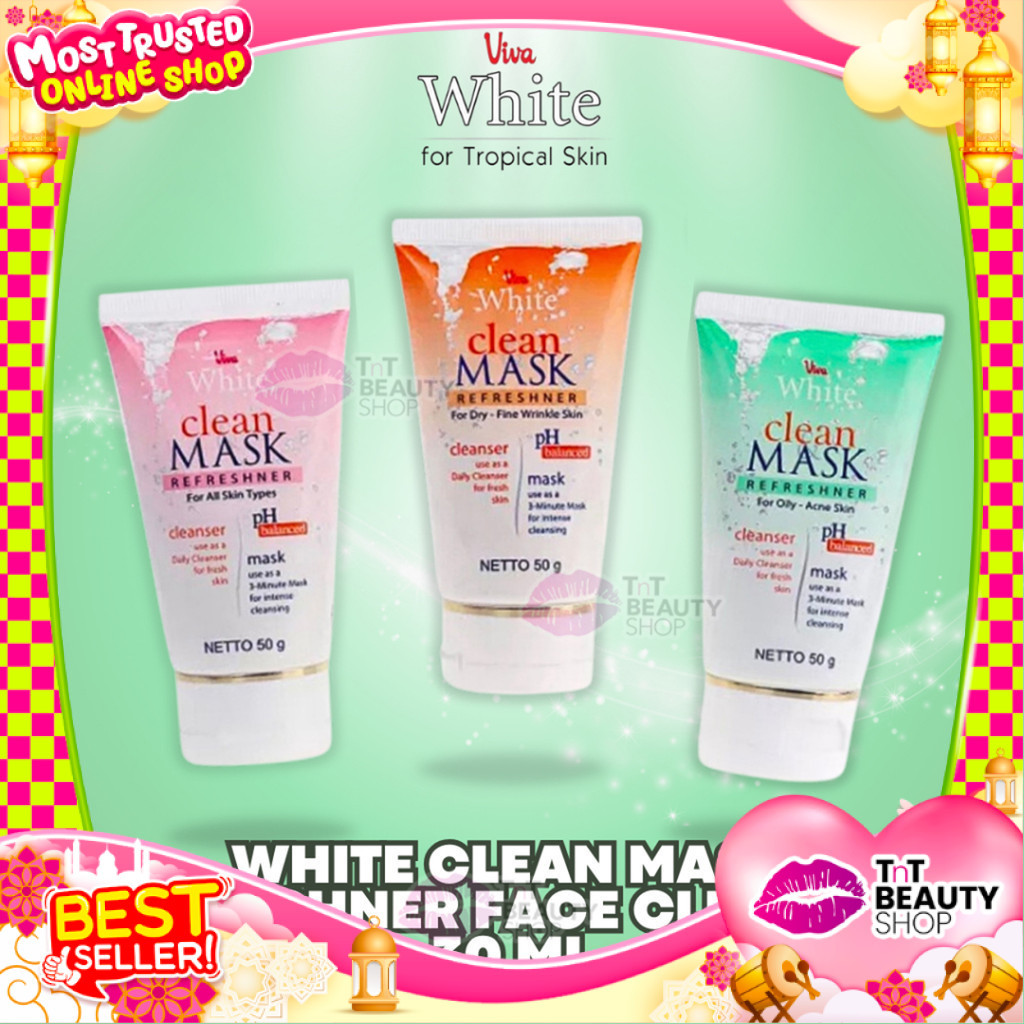 Jual Viva White Clean Mask Refreshner Face Cleanser / Masker 50g | TnT ...
