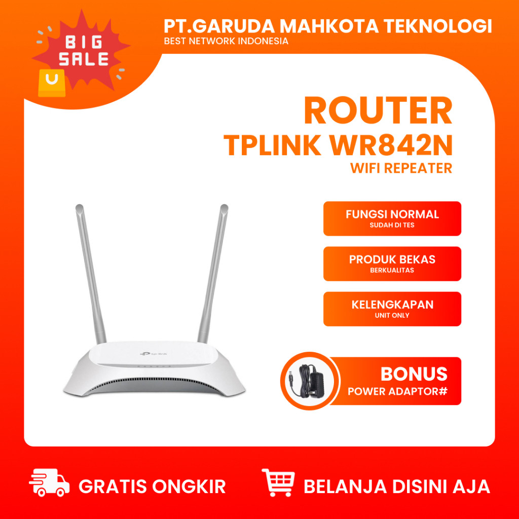 Jual Router TP-Link TL-WR842N 300Mbps Router Wireless WiFi Extender Second | Shopee Indonesia