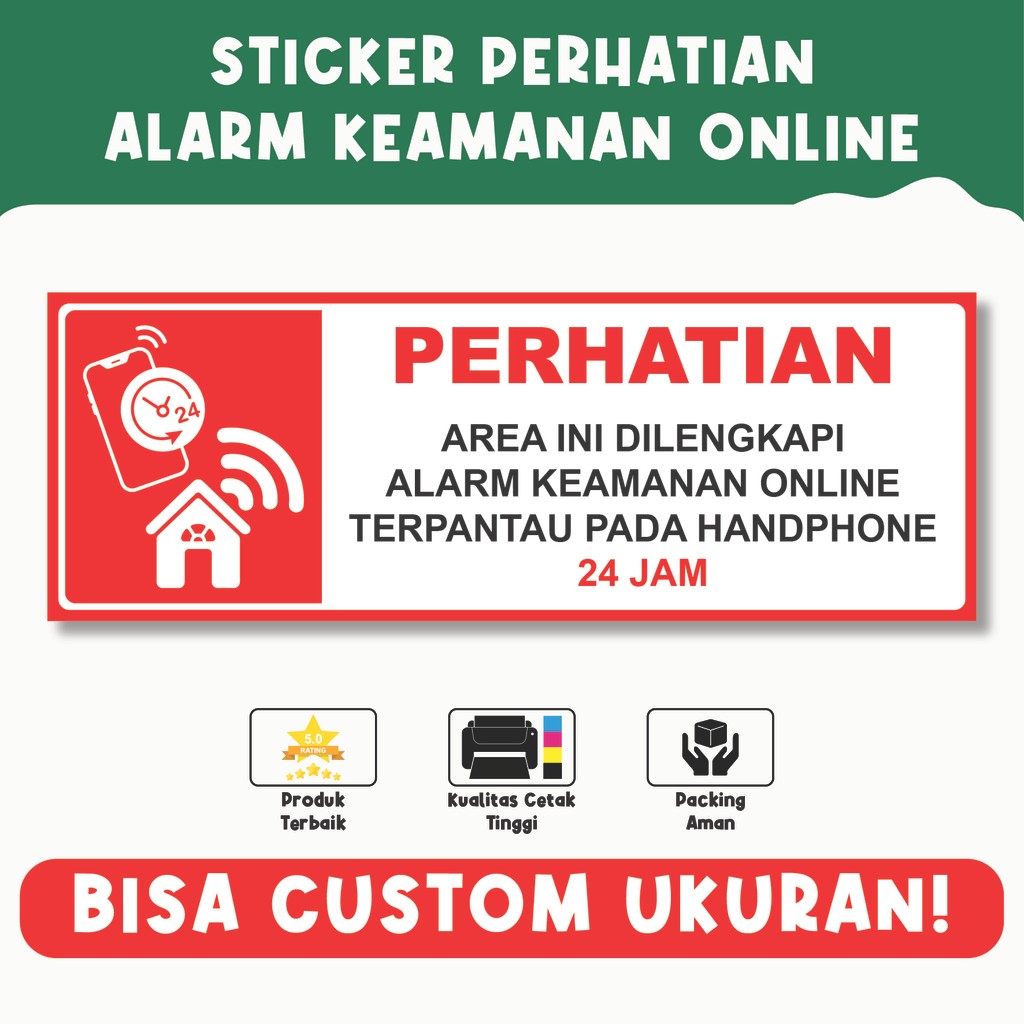 Jual Sticker Perhatian Alarm Keamanan Online – Peringatan Keamanan ...