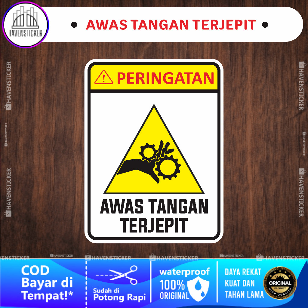 Jual Stiker K3 - Awas Tangan Terjepit Laminasi Kilat | Shopee Indonesia