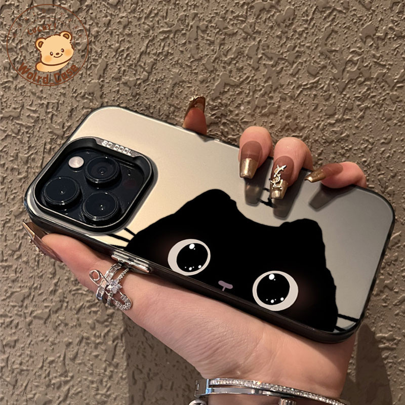 Jual Setengah wajah kucing hitam case iPhone seri Kompatibel untuk ...