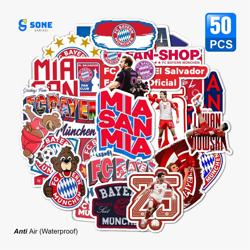 Jual Sticker Pack Bayer Munchen Waterproof Aesthetic- Untuk Laptop ...