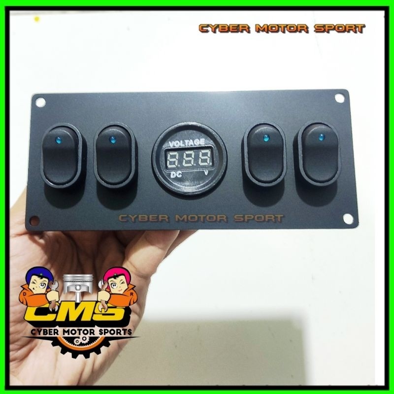 Jual universal 12v 24v Saklar mobil dashboard instrument 4 sakelar volt ...