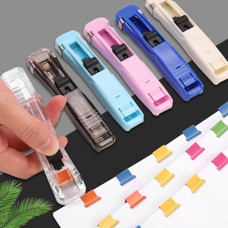 Jual Mini Traceless Hand Push Stapler Reusable Paper Book File Binding ...