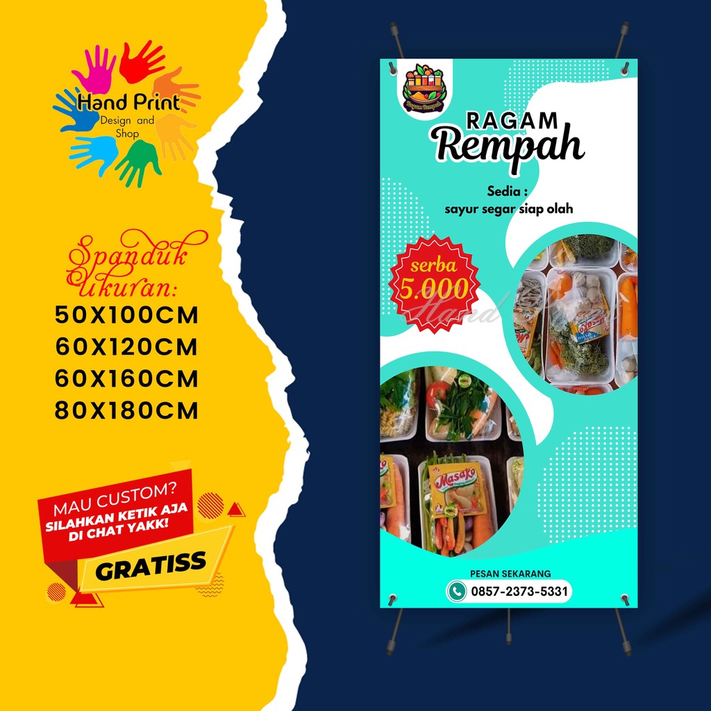 Jual Cetak Spanduk Banner Sayur Segar Siap Olah MMT Spanduk Custom ...