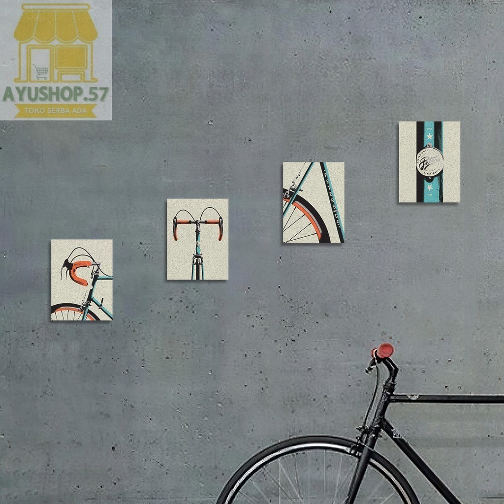 Jual Poster Dinding Desain Sepeda Bicycle Vintage Retro Wall Decor ...