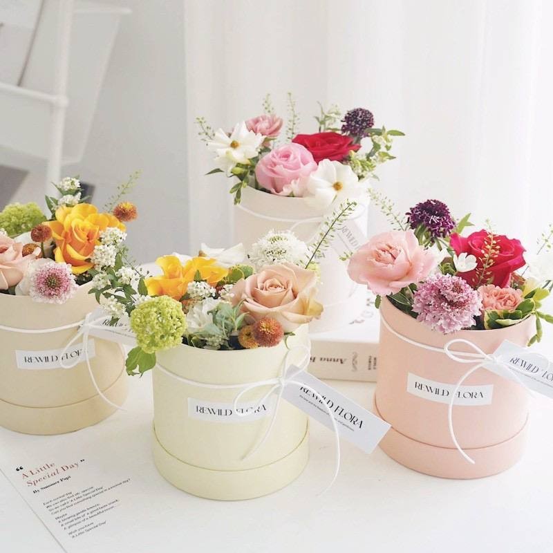Jual Box Tabung/ Box Bulat Polos/ Box Bunga/ Bloom Box Bulat/ Flower ...