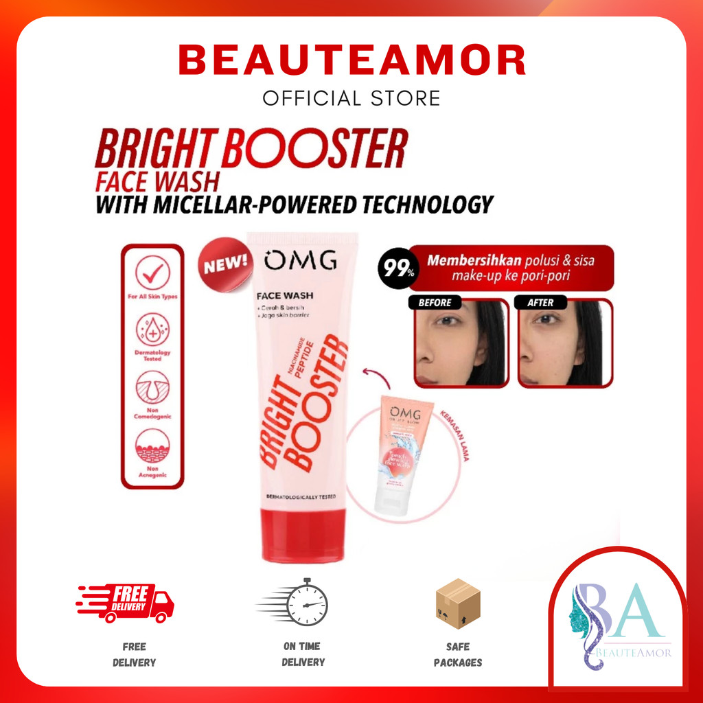 Jual OMG Oh My Glow Bright Booster Face Wash 50gr | 100gr | Beauteamor ...