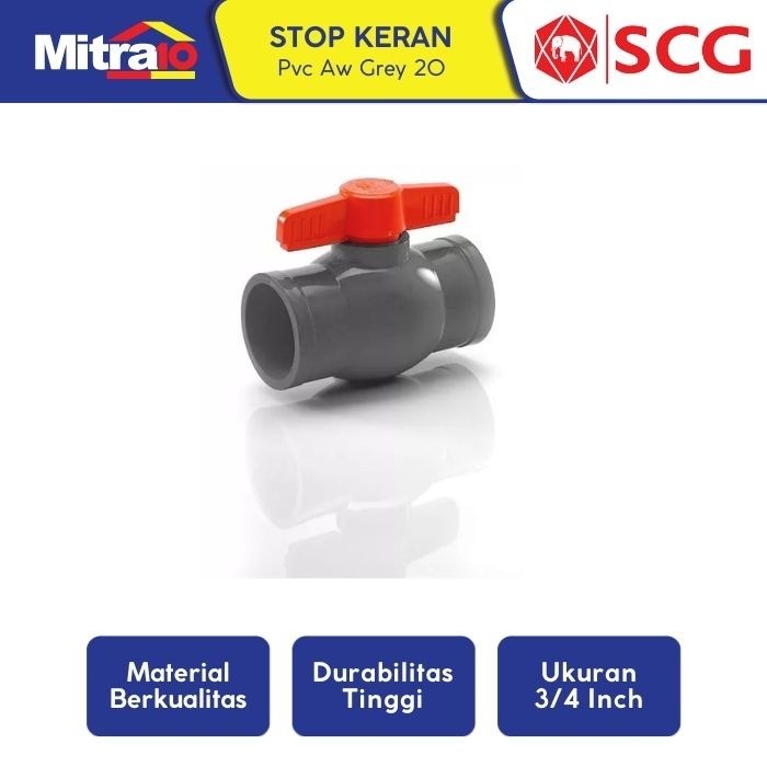 Jual Scg Stop Kran Pvc Aw Grey 20 3/4 Inch | Shopee Indonesia