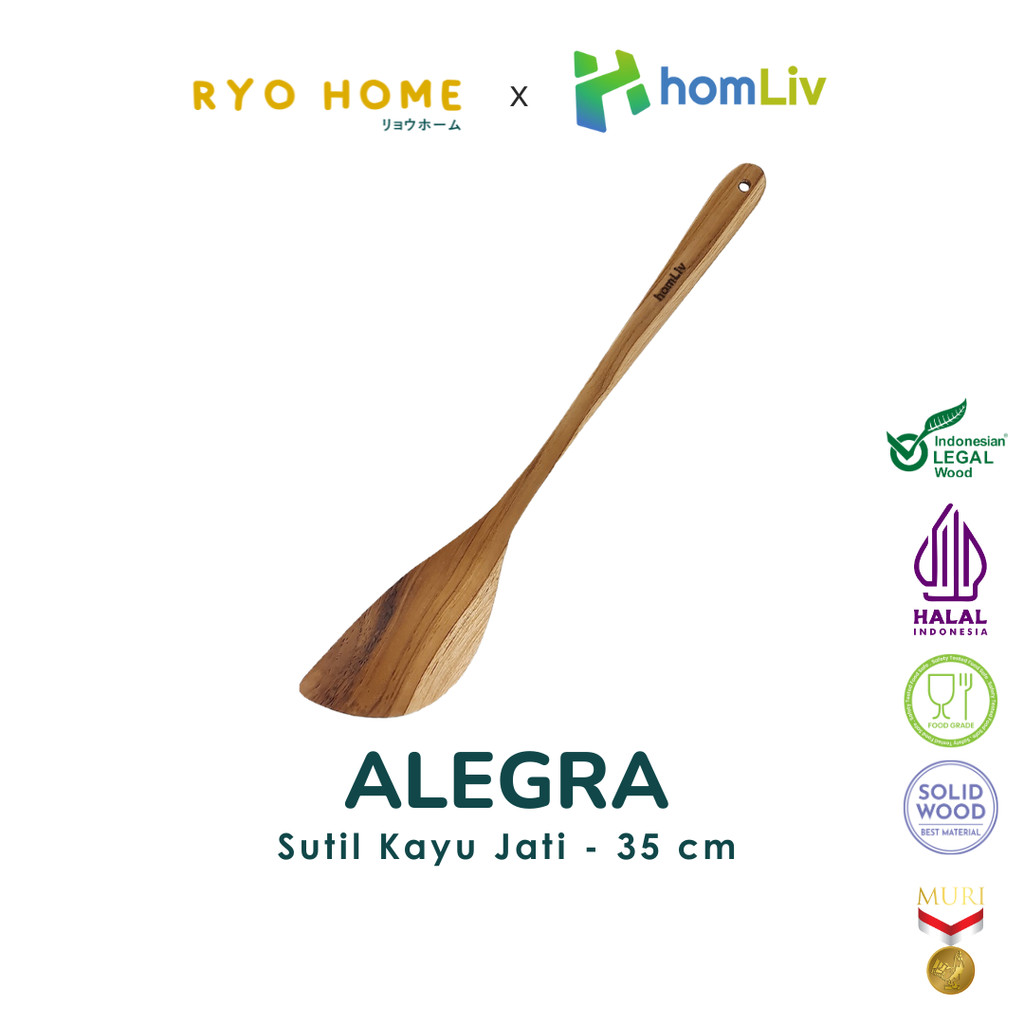 Jual Ryo Home - HomLiv Sutil Kayu Jati Premium 35 Cm ALEGRA Teak Wood ...