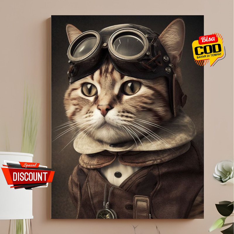 Jual Poster Kucing Penerbang Hiasan Dinding Bahan Papan MDF | Shopee ...