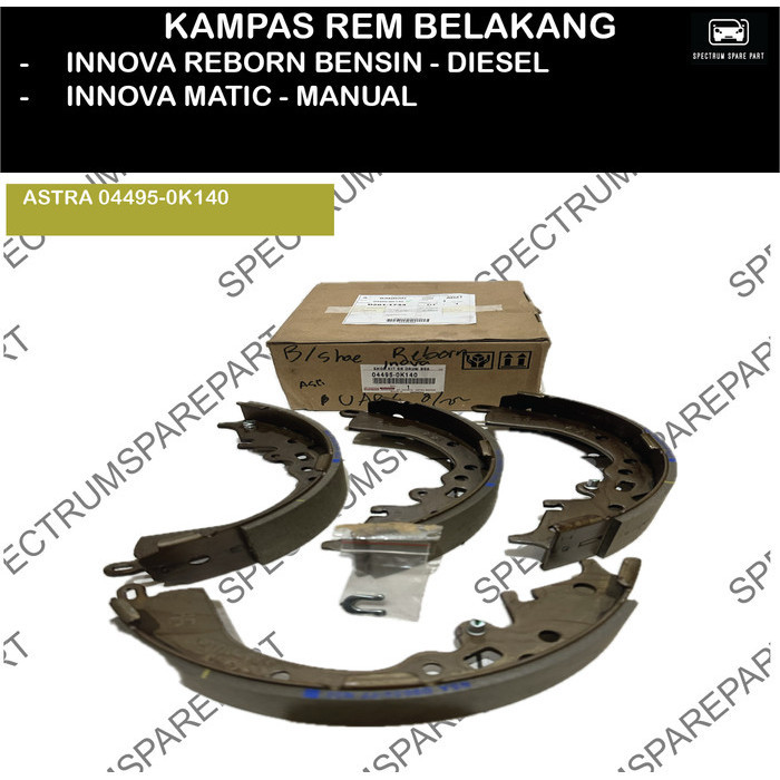 Jual KAMPAS REM BELAKANG BRAKE SHOE INNOVA REBORN BENSIN - DIESEL ...