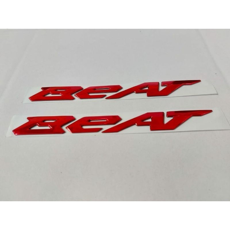 Jual logo emblem beat merah sepasang 2pc kiri dan kanan | Shopee Indonesia