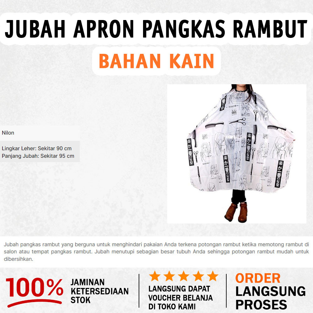Jual Jubah Apron Kip Pangkas Rambut Salon Barbershop Cape - White ...