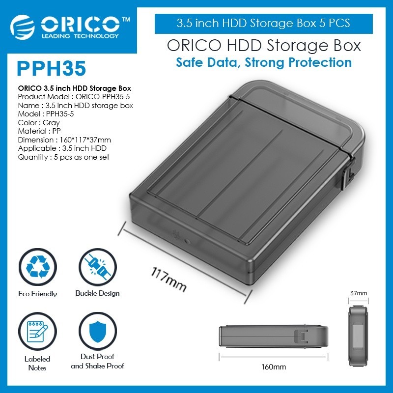 Jual ORICO 3.5 inch HDD storage box - PPH35 | Shopee Indonesia