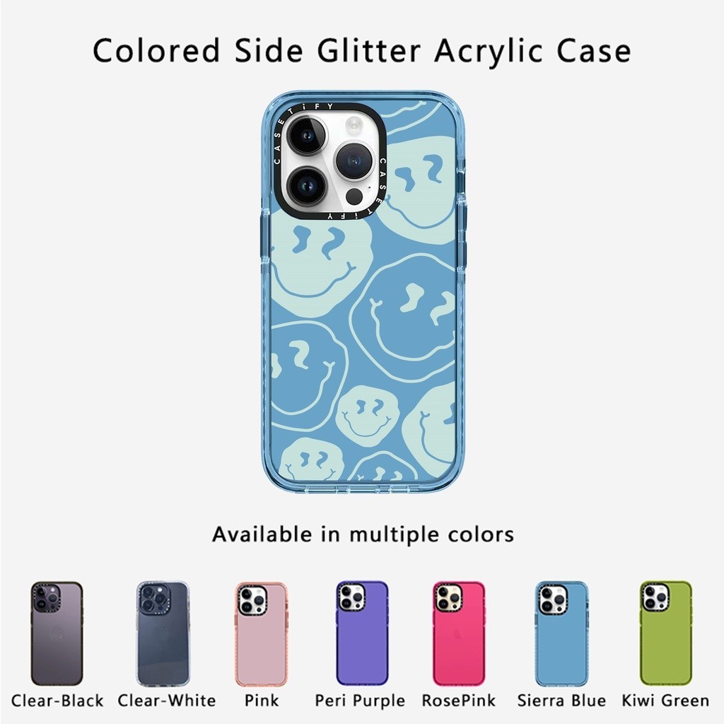 Jual CASETiFY X Twisted smiley face Side Glitter Green Purple Blue ...