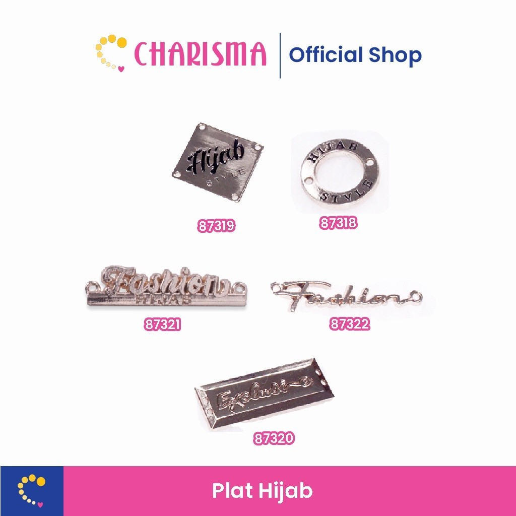 Jual Charisma Label Plat Hijab Fashion - Label Tag Besi - Aksesoris ...