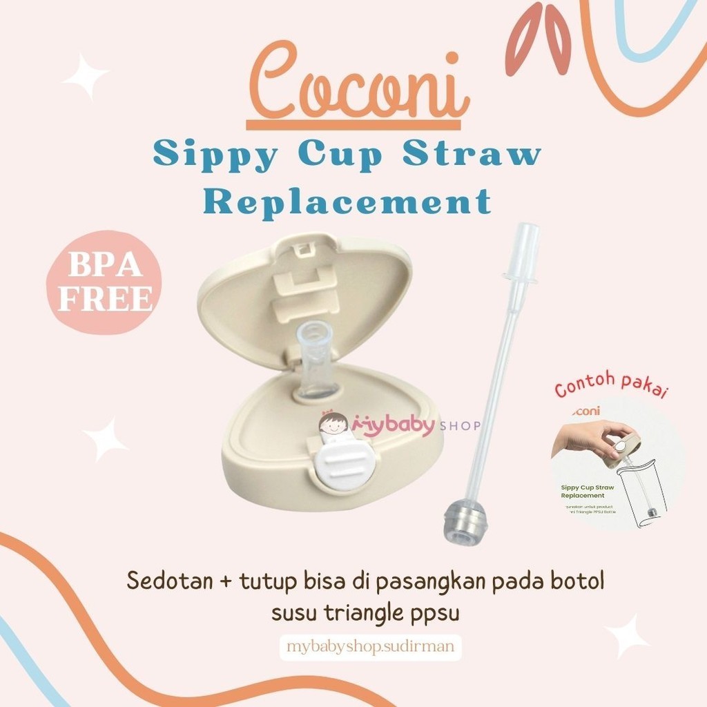 Jual COCONI Triangle PPSU Straw Cup With Weightball Replacement | Tutup ...