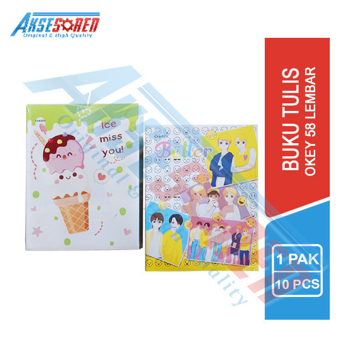 Jual Buku Tulis Sekolah Okey [58 Lembar/10 Buku/1 Pack] / Produk Kiky 1 ...