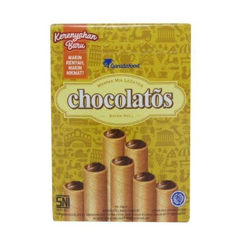 Jual BNS - CHOCOLATOS STICK WAFER ROLLS 1 BOX isi 24 - ARM | Shopee ...
