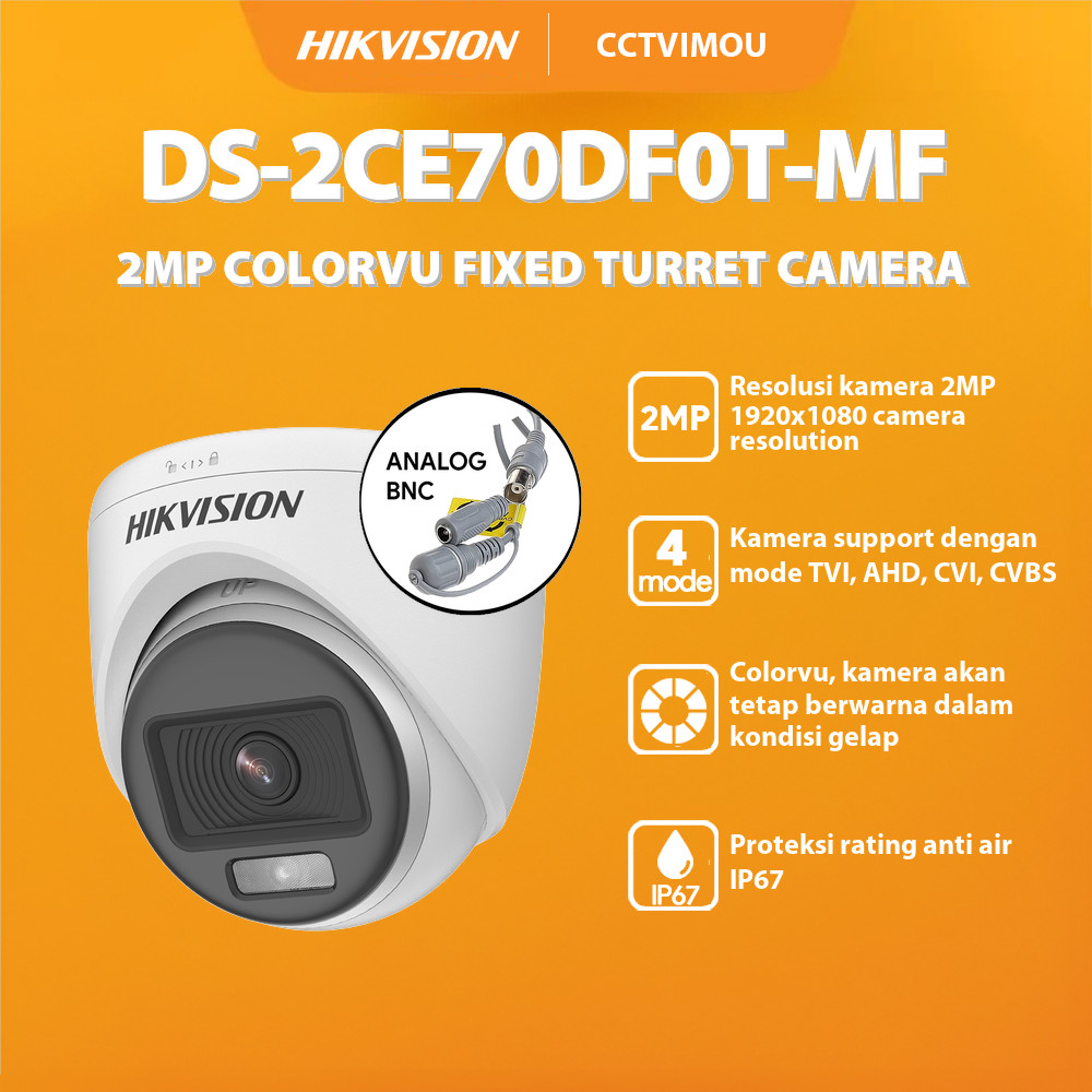 Jual HIKVISION DS-2CE70DF0T-MF 2MP COLORVU FIXED TURRET CAMERA RESMI | Shopee Indonesia