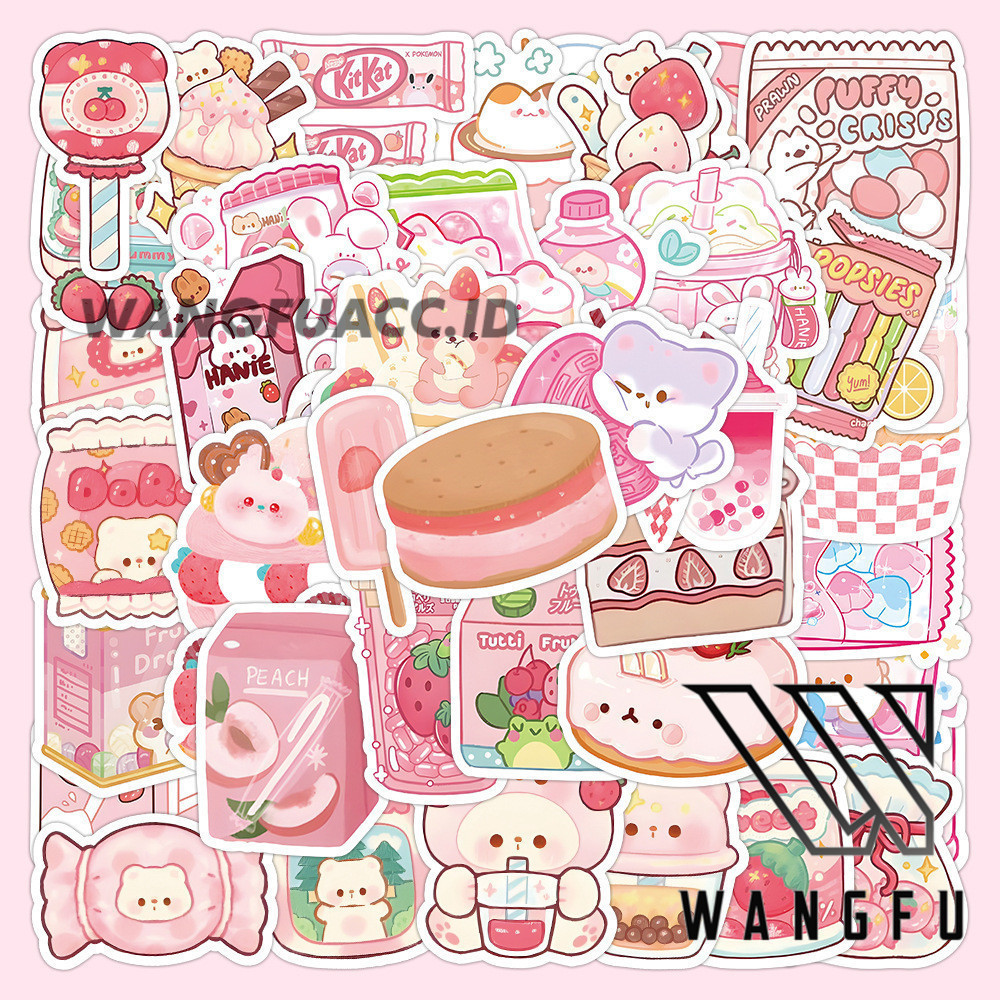 Jual STIKER KAWAII MOTIF KUCING KUE PINK KAWAII STICKER PACK | Shopee ...
