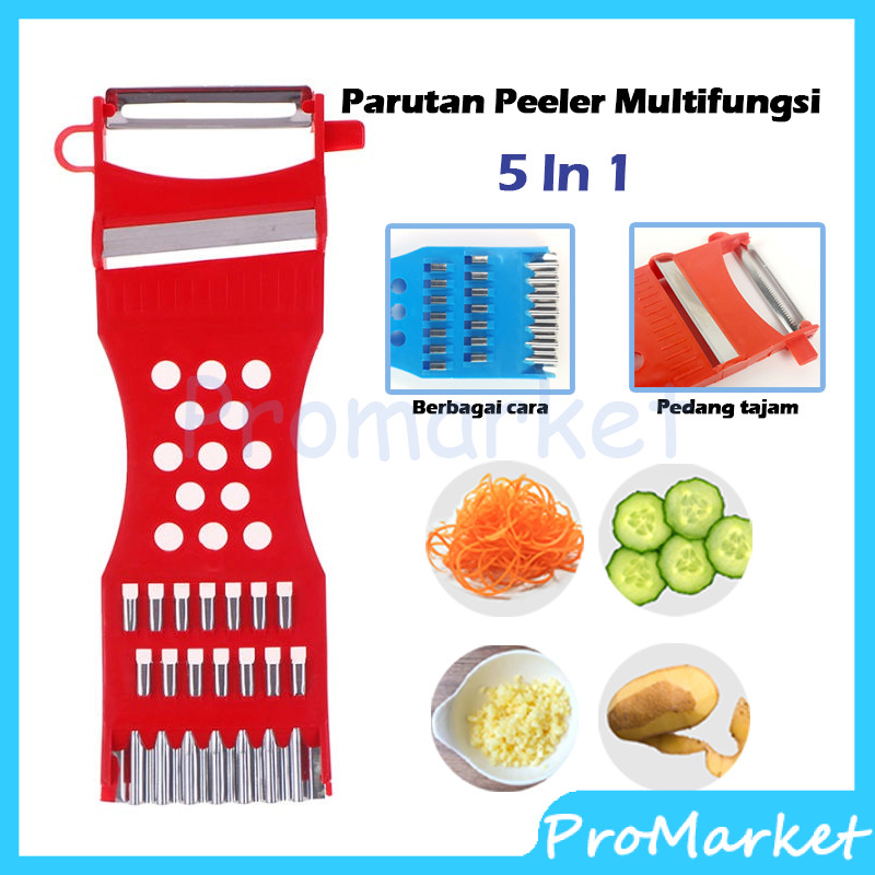 Jual Parutan Peeler Pisau 5 in 1 Dapur / Parutan Serbaguna / Parutan ...