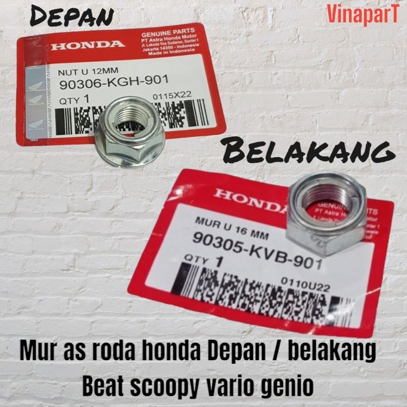 Jual mur as roda depan belakang honda beat scoopy fi beat pop genio ...