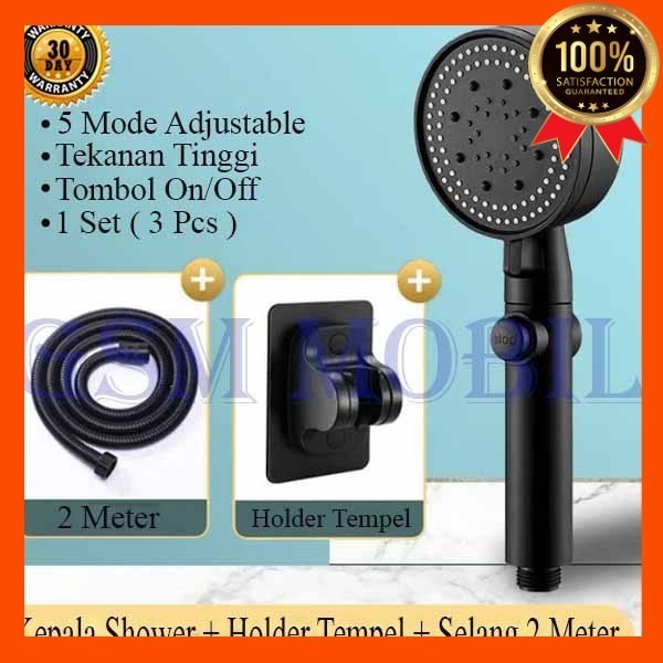 Jual Shower Kamar Mandi 5 Mode Adjustable Hitam Premium ( 1 SET ...