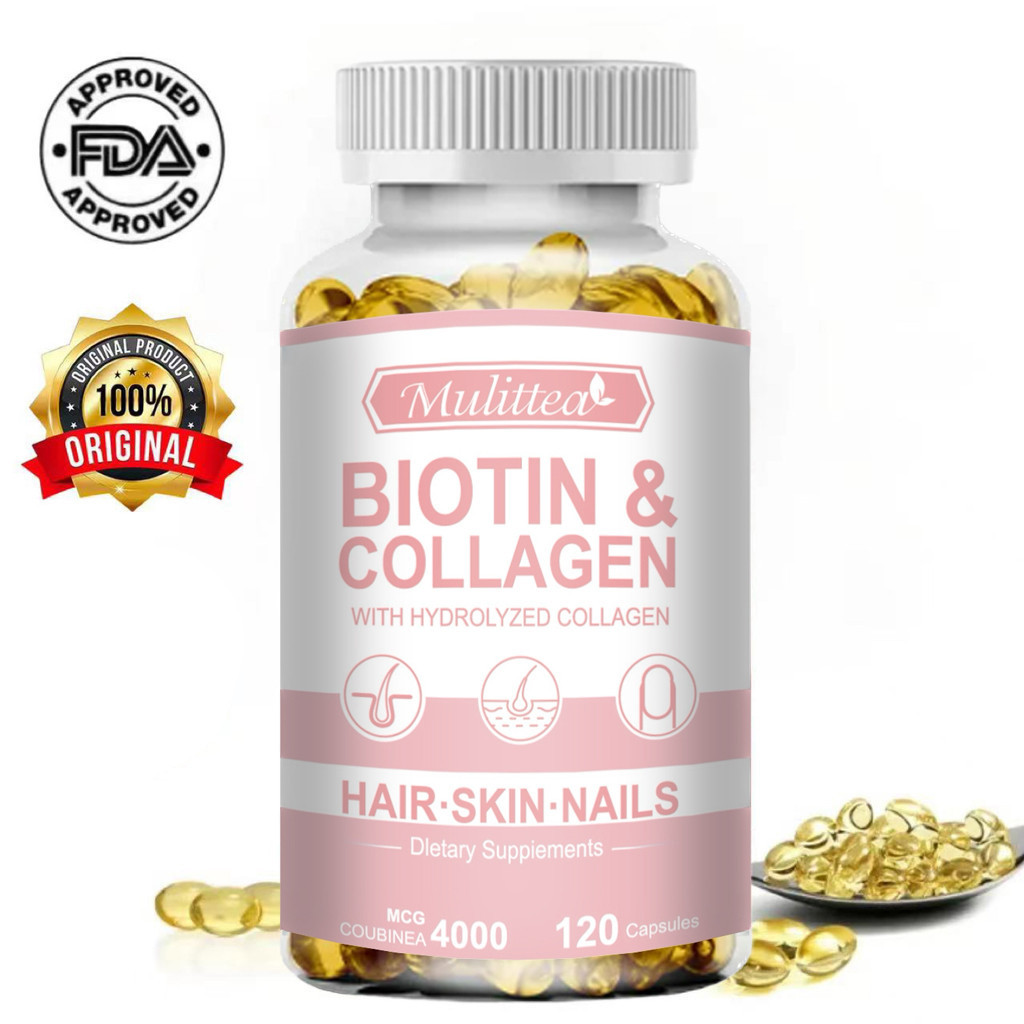 Jual Mulittea Biotin with Collagen Supplement Anti Aging Formula Strong ...