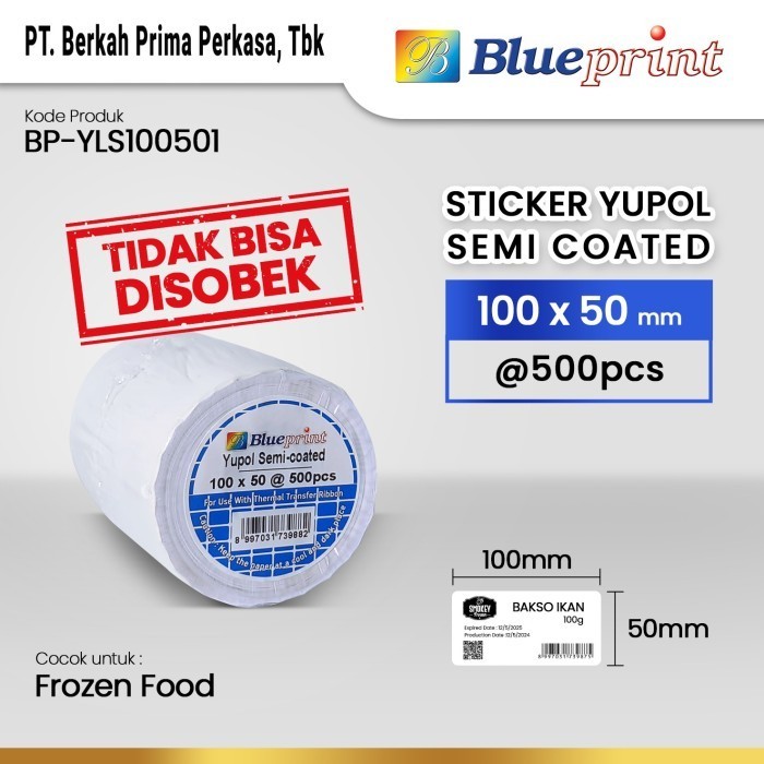Jual Stiker Label Yupol 100 x 50 Semicoated BLUEPRINT Stiker Yupo ...