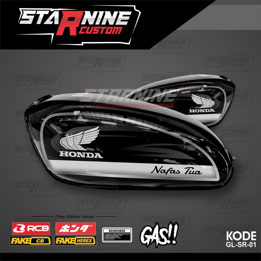 Jual striping tangki cb murah stiker cb hologram glatik striping cb 100 ...