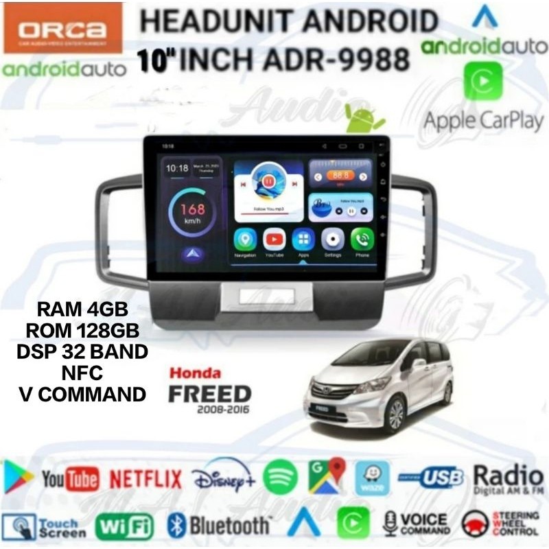 Jual HEAD UNIT TAPE MOBIL ANDROID ORCA OEM HONDA FREED RAM 4GB LAYAR 10 ...