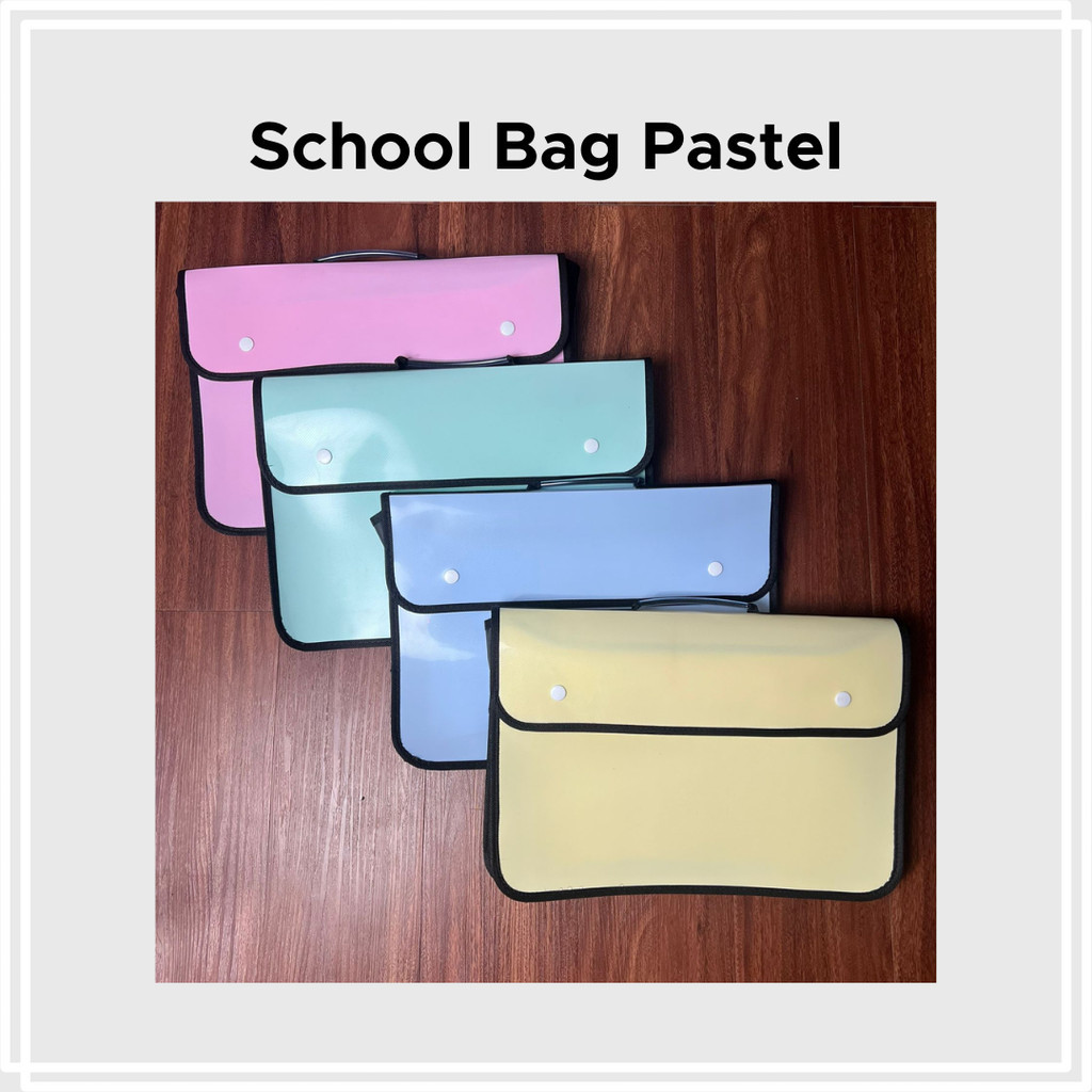 Jual School Bag PASTEL FULL COLOUR Kancing 2 F4 Tas / Map Plastik ...
