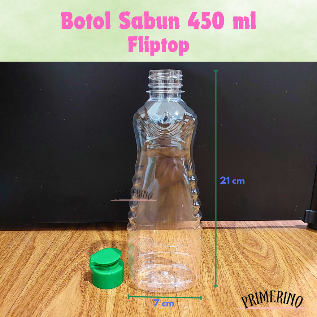 Jual Botol Tempat Sabun 450 ml FLIPTOP / Botol Plastik PET Flip Top ...