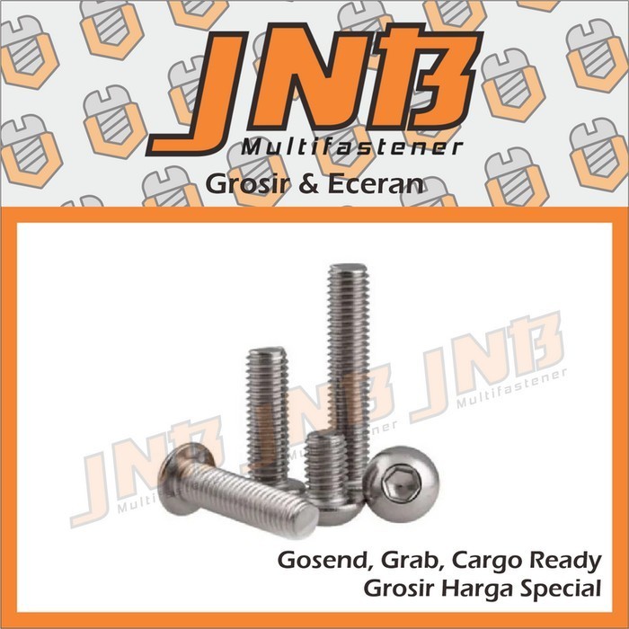 Jual Baut L Button Head M8 X 12 16 20 25 30 35 40 45 50 60 70 80 90 100 MM L5 Buttonhead ...