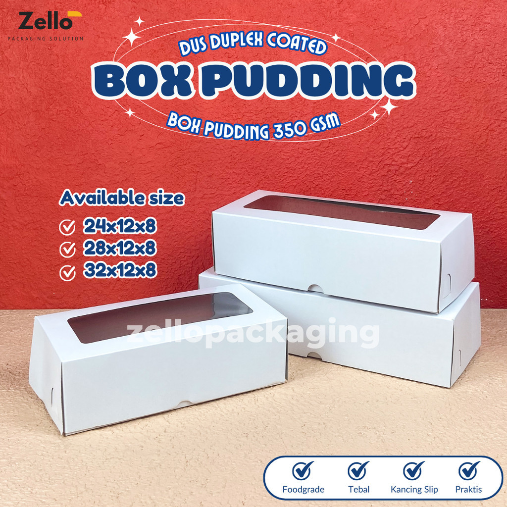 Jual Dus Pudding Box Kemasan Roti Cake Kue Jajan Snack Duplex Putih ...