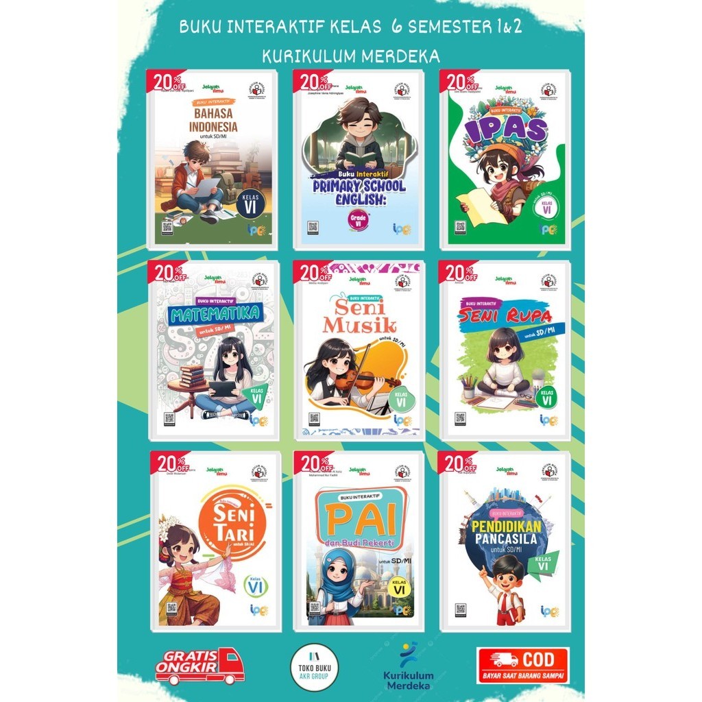 Jual Buku Paket Interaktif Kelas 6/VI SD/MI Kurikulum Merdeka Semester 1&2 Intan pariwara Tahun ...