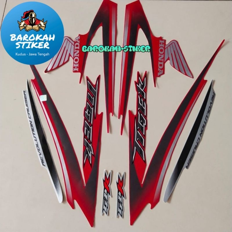 Jual Striping Stiker Polet list motor honda tiger 2009 revo merah list ...